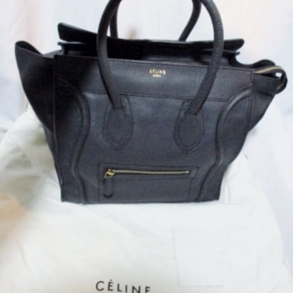 Celine | Bags | New Celine Mini Luggage Black Leather Tote Bag | Poshmark